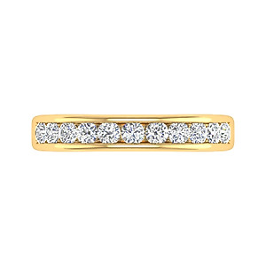 FINEROCK 1/2 Carat Channel Set Diamond Wedding Band Ring in 14K Yellow Gold - IGI Certified (Ring Size 6.5)
