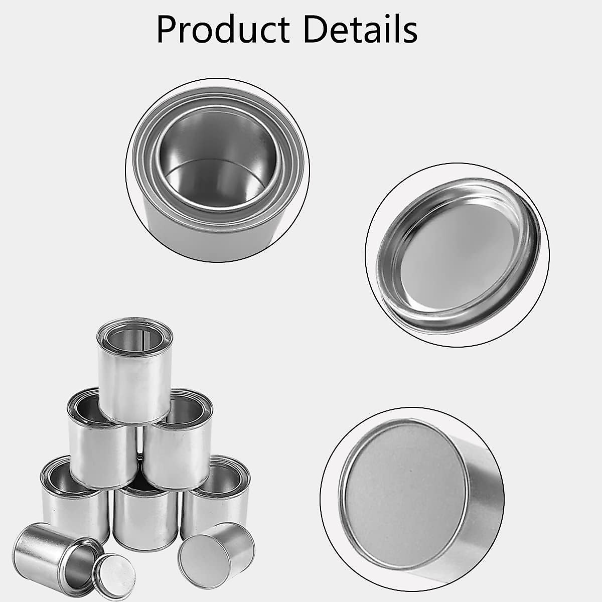 Esamploe 8 Pack Empty Metal Paint Cans with Lids(1/4 Pint Size),1/2 Cup Capacity Touch Up Paint Containers,Paint Storage Containers for Leftover Paint,Tiny Empty Unlined Pint Paint Pails