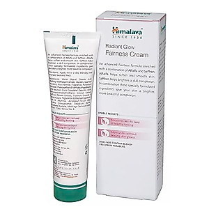Himalaya Radiant Glow Fairness Cream for Dark Spots, Eye Bags and Under Eye Circles, Free from Parabens and Bleach, Moisturizing and Brightening Cream with Saffron and Alfalfa, 3.52 oz (100 g)
