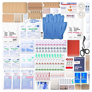 MFASCO Sports First Aid Kit Bag - 326-Piece Emergency Medical Kit in an Orange EMT Style Bag – for Coaches and Athletic Trainers - Contains Basic Supplies for Sports Injuries