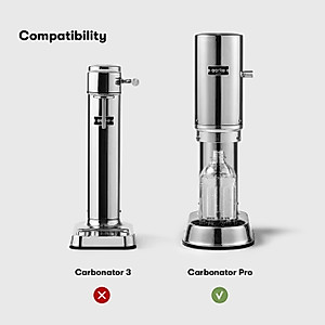 aarke Glass Bottle for Carbonator Pro Sparkling Water Machine, Stainless Steel Cap, Refillable, Dishwasher Safe, Bottle Volume 800 ml