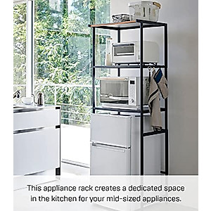 Yamazaki Home Kitchen Appliance 3 tier Storage Rack-Standing Organizer Shelves, One Size, Black