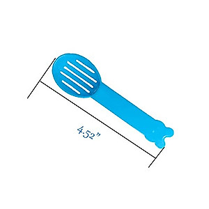 SEIS 3 Pack Hamster Dustpan and Broom Set Mini Guinea Pig White Dancer Design Besom Chinchillas Sweeper Cavy Cage Clean Hedgehogs Scooper for Small Animal (Blue)