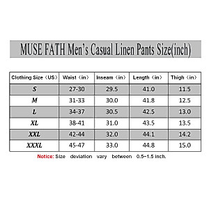 MUSE FATH Men’s Linen Elastic Waist Pants-Lightweight Summer Trousers-Khaki-S
