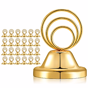 Affbei 24 Pcs Gold Table Number Holders Wire Picture Holder Small Size Table Card Holders Tabletop Metal Place Card Holder Reserved Table Card Holder for Centerpieces Wedding Reception Party Birthday