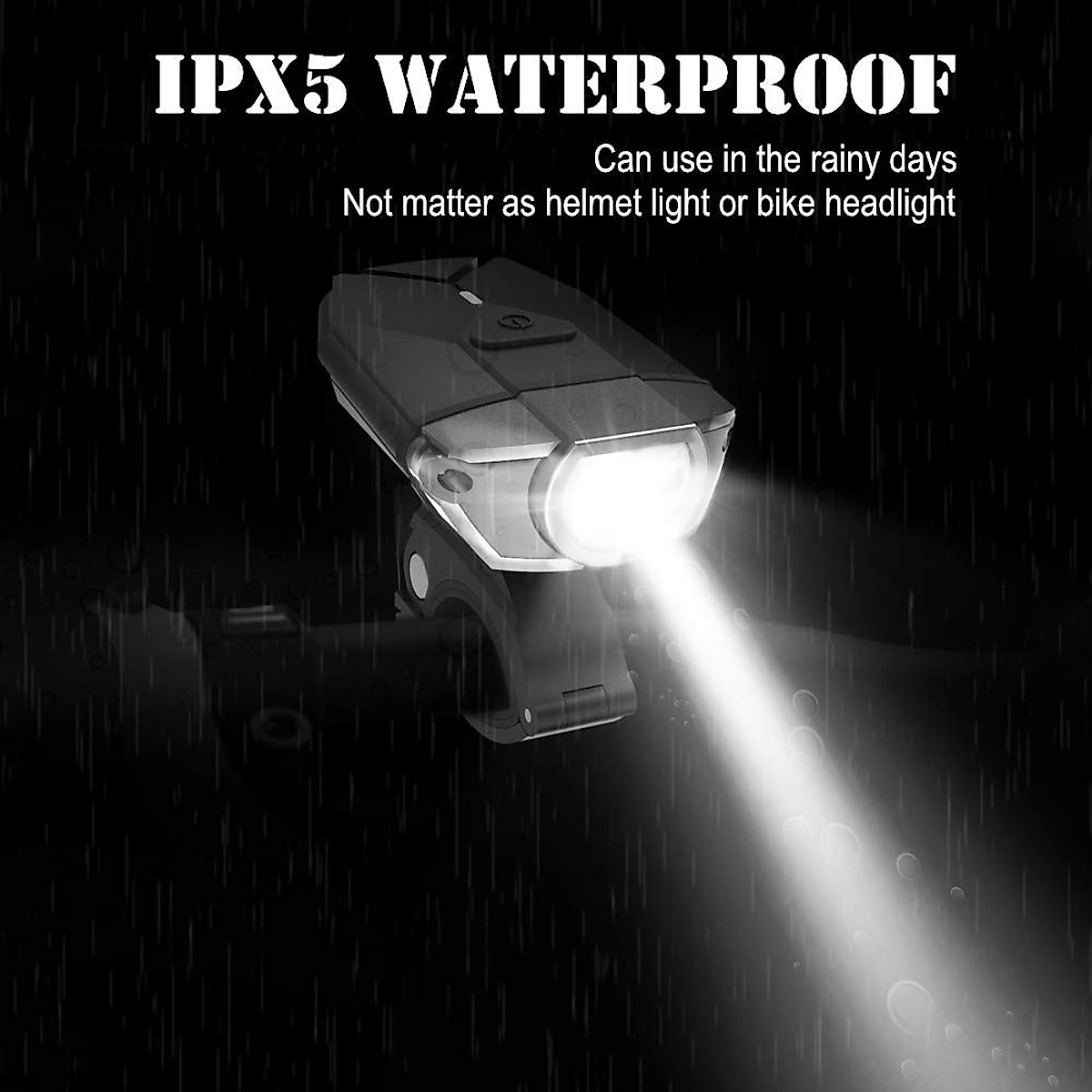 WASAGA Bike Helmet Light, 300 Lumen Led Bicycle Helmet Light 3 Modes USB Rechargeable Waterproof Bike Front Headlight Perfect for Riding or Outdoor Activities