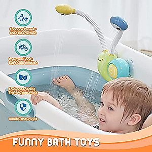 Dwi Dowellin Bath Toys for Baby Toddlers, Upgrade Electric Shower Head Baby Bath Toys Double Sprinkler Bathtub Tub Water Toys for Kids Preschool Child 18 Months and up