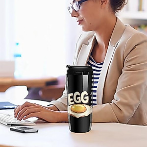 Fried Egg Travel Coffee Mug Reusable Coffee Cup Tumbler with Lid for Outdoor 350ml