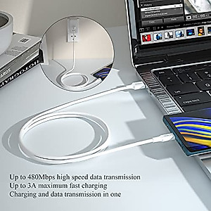 Truntau USB a to USB c Cable, Premium USB to USB c Cable Standard Length, Charging Data Sync Type c Cable for Samsung S10 Plus A80 Note 20, iPhone15 Pro Plus Max, LG, Moto, etc, White, 3.3 ft