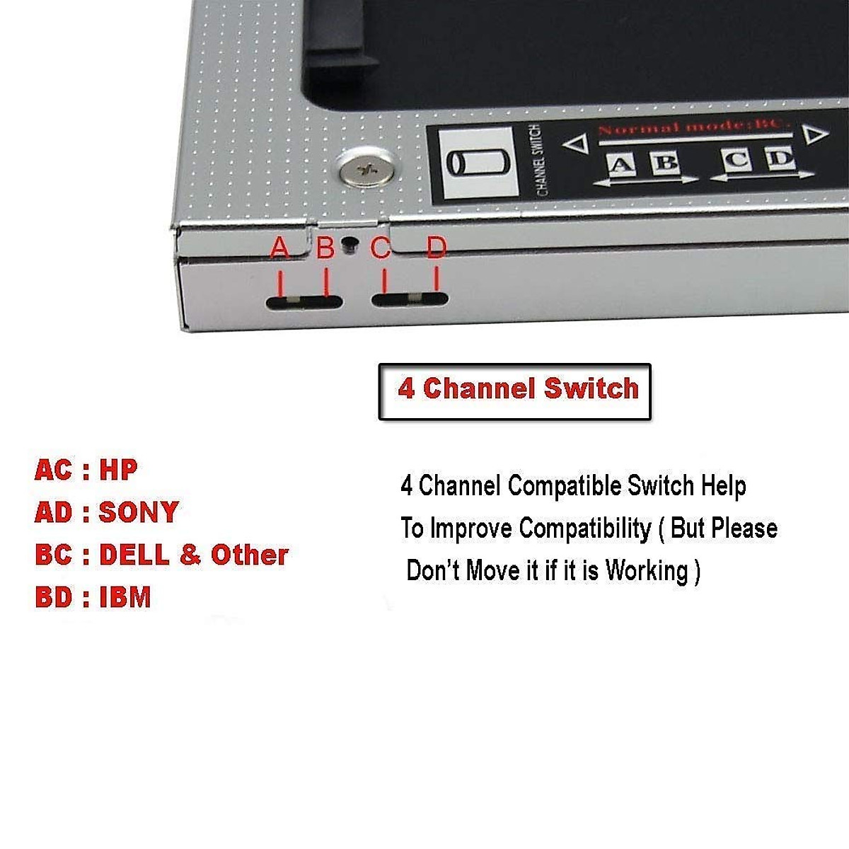 Generic 2nd Hard Drive HDD Ssd Caddy for Lenovo Thinkpad Edge E520 E525 E535 E545 14 E40