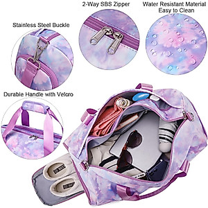 Dance Bag for Girls Princess Sports Duffle Bag for Girls Overnight Travel Duffel for Girls Ballet Bag with Shoes Compartment Water Resistant