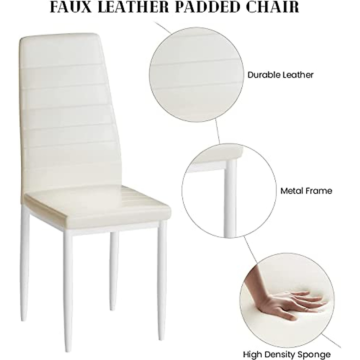 Faux Marble Dining Set for Small Spaces Kitchen 4 Table with Chairs Home Furniture