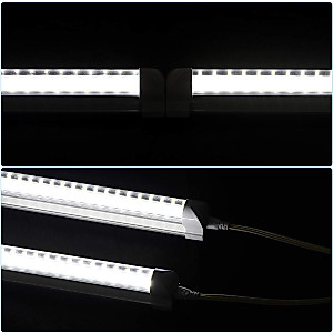 FTUBET T8 LED Light Tube, 4FT 60W, 6500Lm, 6500K Cool White Clear Cover, 4FT Tube Light,Linkable Integrated Fixture,T8 LED Shop Light for Garage,Warehouse,25PCS