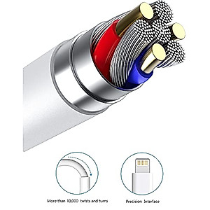 Apple MFi Certified iPhone Charger Cord 3ft Lightning Cable Fast Charging High Speed Data Sync USB Cable Compatible with iPhone 13/12/11 Pro Max/XS MAX/XR/XS/X/8/7/Plus/6S iPad AirPods