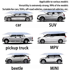 Fully Automatic Car Tent Removable Carport Folding Portable Car Protection Car Umbrella Sun Protection Car Awning Cover with Remote Control,Silver-4.5m