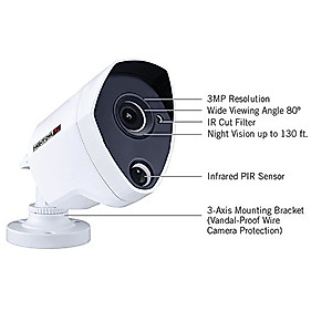 Night Owl WM-861P-3MP 8 Channel 3MP Extreme HD Video Security DVR with 1 TB HDD and 6X 3MP Wired Infrared Cameras