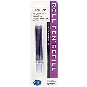 Tombow Rollerball Ink Refill, Blue, 0.5mm, 2-Pack (65696)