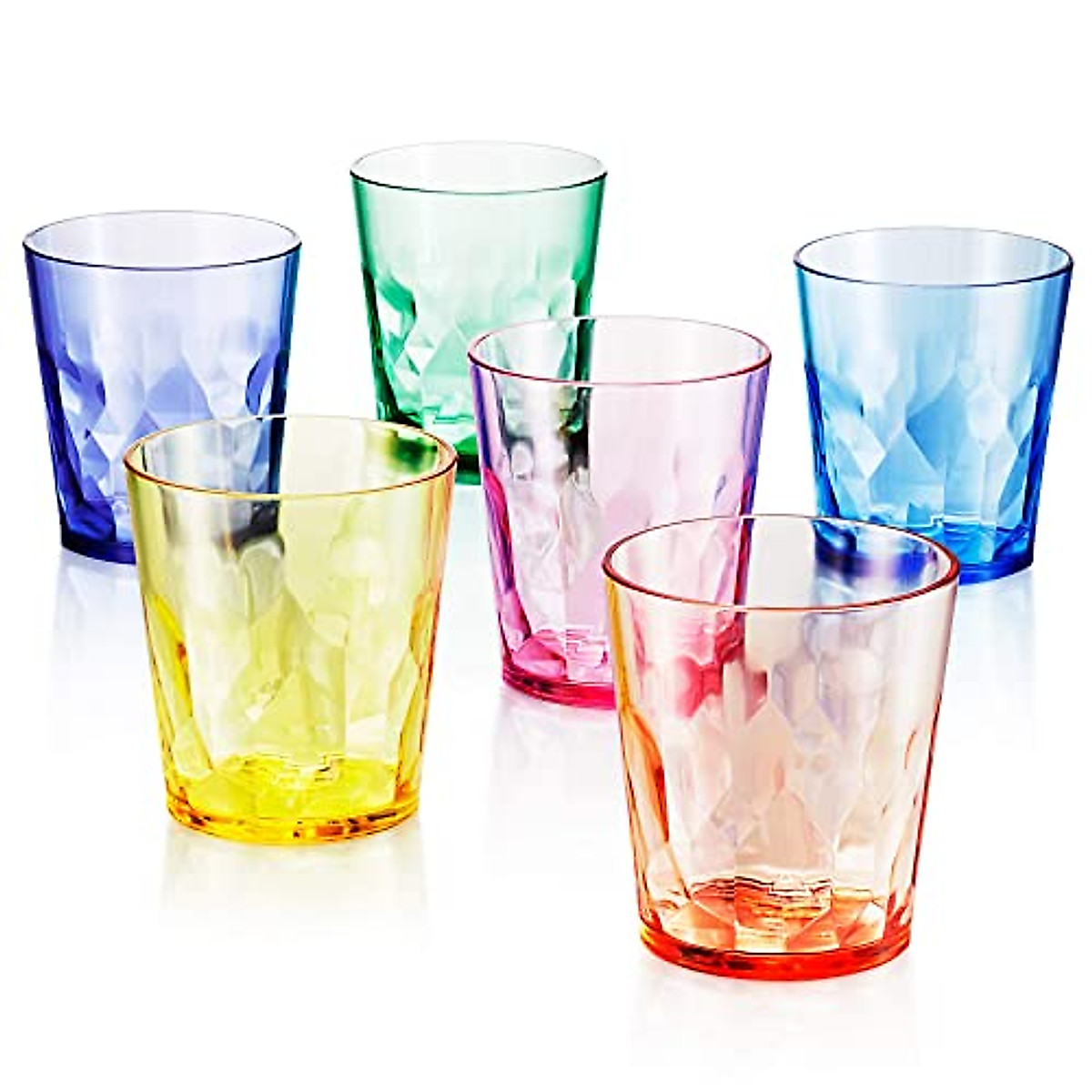 SCANDINOVIA - 13 oz Unbreakable Premium Drinking Glasses - Set of 6 - Tritan Plastic Tumbler Cups Reusable - Perfect for Gifts - BPA Free - Dishwasher Safe - Stackable