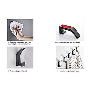 Emma Rose Home Chloe Double Hook, Heavy Duty Wall Hook Without Nails Waterproof Aluminum Hooks for Hanging Bathroom Kitchen Office-2 Pack Wall Hook (White)