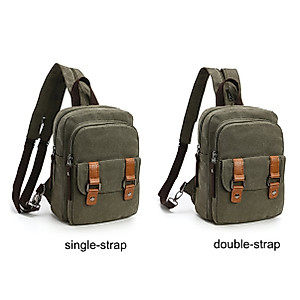 Arbag Small Cute Backpack Vintage Casual Canvas Shoulder Bag Daypack (Army green)
