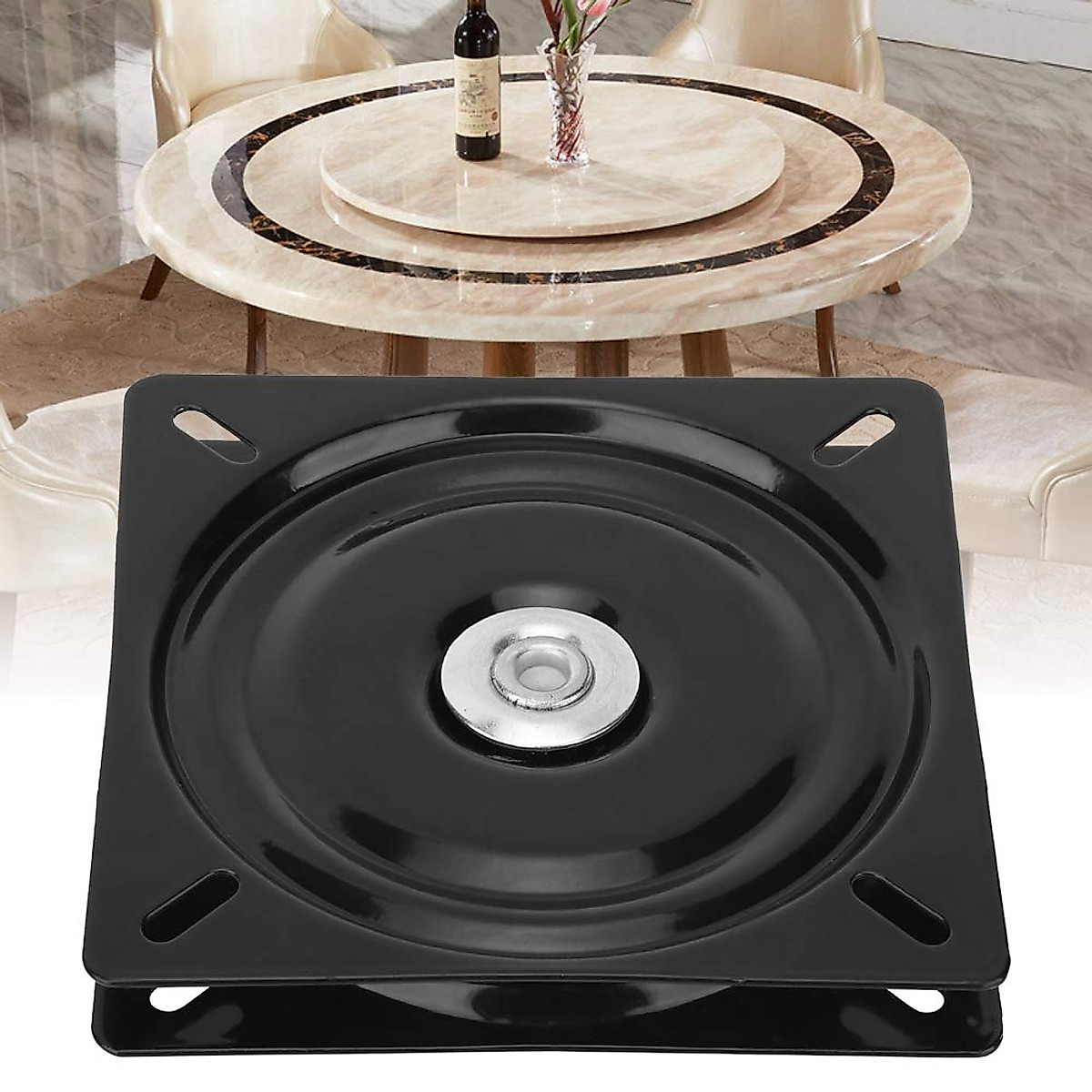 Alvinlite Turntable Bearings Hardware Square Ball Bearing Rotating Turntable Bearing Plates for Rotating Table Serving Tray (6 inch)