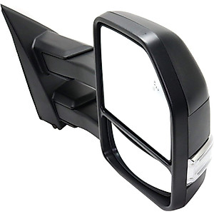 Kool Vue Power Heated Towing Mirrors for Ford F-150 2015-2018 Power Fold With Signal Light, Blind Spot Light, Memory & Puddle Lamp; Without Auto-Dimming Textured Pair