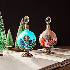 YU FENG Vintage Cherub Angel Perfume Bottles Empty Decorative Refillable Crystal Glass Perfume Bottle(Blue,30ML)