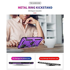 Androgate for Galaxy A03S Case, Samsung A03S Case with HD Screen Protector, Military-Grade Ring Holder Stand Car Mount 15ft Drop Tested Cover Phone Case for Samsung Galaxy A03s, Purple