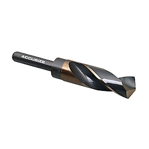 Accusize Industrial Tools 1'' ANSI M35(H.S.S. + 5% Cobalt) S and D Drill, 1/2'' Shank, 135 Degree Split Point, 0412-0001