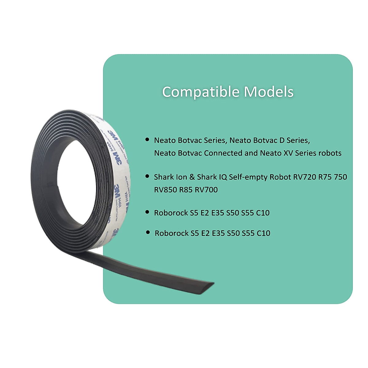 LeadCon 13 Feet Upgrade Vacuum Boundary Marker with Self Adhesive Backing, Magnetic Boundary Markers Strip Works for Neato Shark Roborock Robotic Vacuum Cleaner Boundary Tape