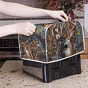 DISNIMO Hunting Forest Deer 2-Slice Toaster Cover, Bread Maker Oven Cover Kitchen Small Appliance Cover, Universal Size Microwave Oven Dustproof Cover Women Gift