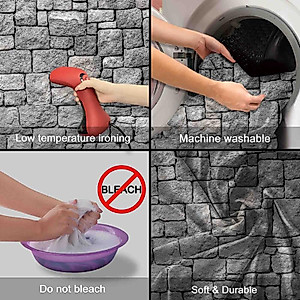 ZTHMOE 7x5ft Polyester Rustic Gray Rock Wall Photography Backdrop Stone Brick Wall Background Vintage Grunge Wall Party Decorations Photo Banner Booth Props with Four Holes Easy to Hang