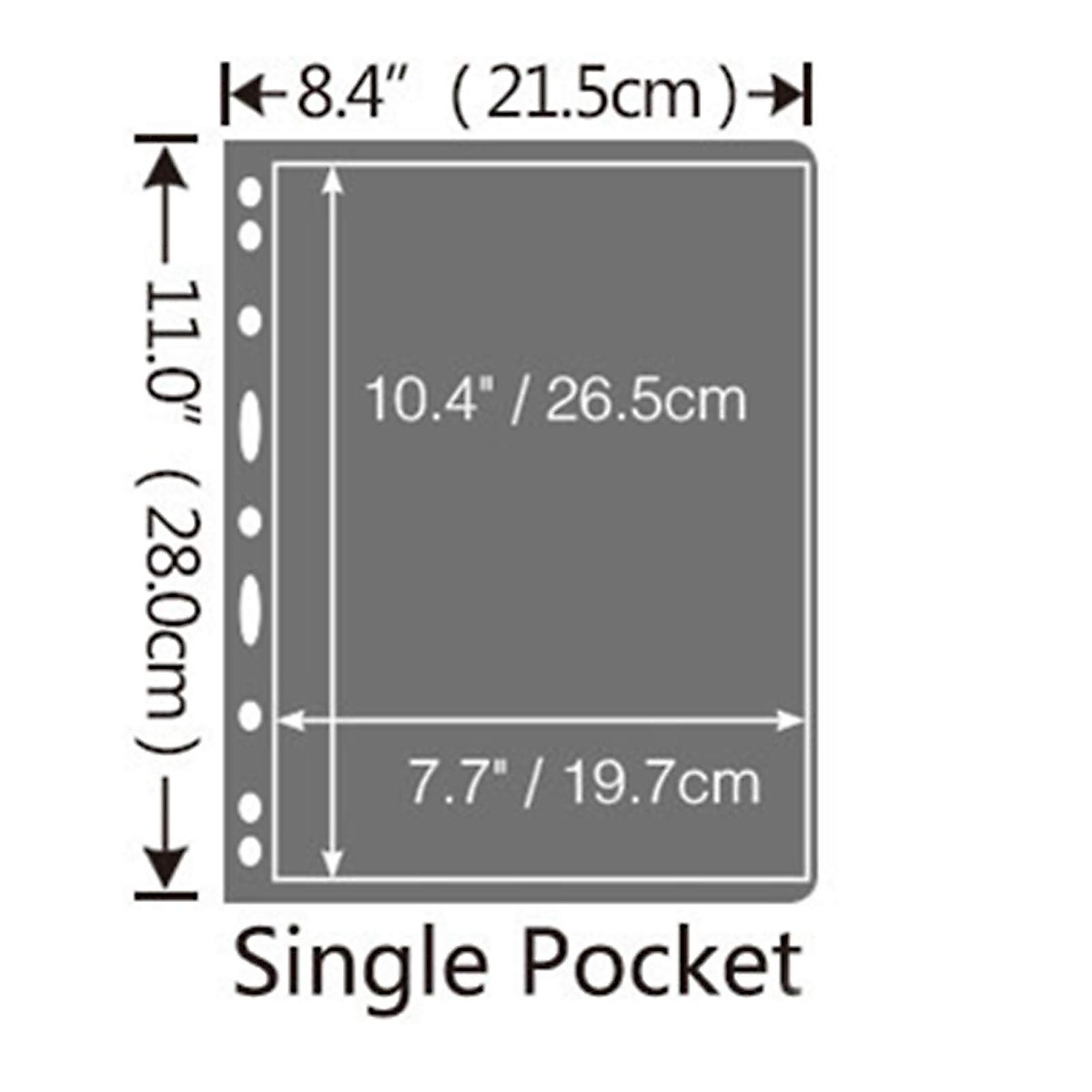 MUDOR Vario Stamp Pages for Stamp Album Binder, 10 Sheet (20 Page) 1 Row Pages for Stamp Collectors, Professional Pack (1 Row)