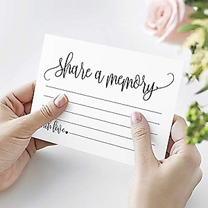Bliss Collections Share a Memory Cards, Heart Script, Cards for Weddings, Showers, Birthdays, Celebration of Life, Funeral, Retirement, Going Away and Graduation Memories, 4"x6" (Pack of 50)