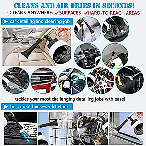 Fochutech Car Cleaning Kit, Car Detailing Kit Cleaning Gun Works with Air Compressor, Pro Auto Detailing Supplies Automotive Interior Deep Clean Stain Remover for Upholstery Carpet Seat Headliner