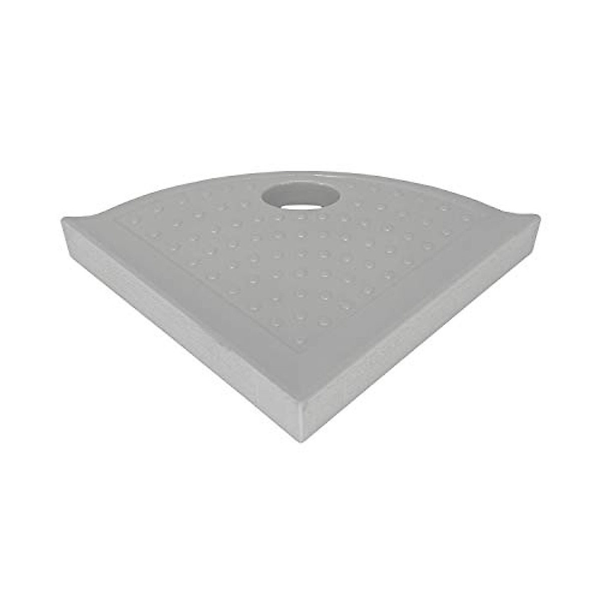 Questech Décor 8 Inch Corner Shower Shelf and 5 Inch Shower Caddy Foot Rest, Metro Flatback Wall Mounted Bathroom Shower Organizer, Cool Gray