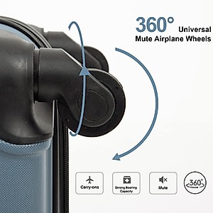 Travelhouse Amalodie Hardshell Upright Spinner Wheel Suitcase Set PP ABS, Lightweight Checked Carry-On Luggage 3-Piece Set with Spinner Wheels TSA Locks 20" 24" 28" (Jet blue)