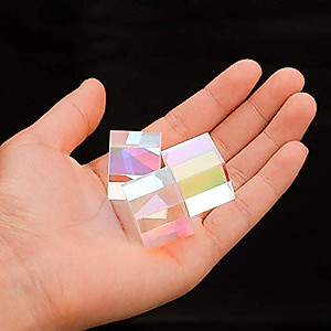 2cm Optical Glass X-Cube Prism RGB Dispersion Prism for Physics and Decoration Same Size 3pcs