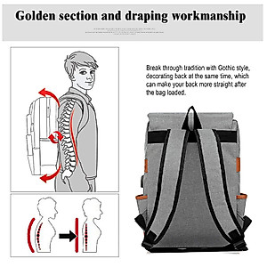 Junlion Vintage Laptop Backpack Gift for Women Men, School College Slim Backpack Fits 15.6 inch Macbook Black