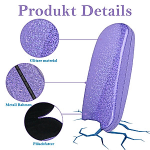 3 Piece Glasses Case Hard Shell,Estuche para Lentes Protective Reading Eyeglass Case with Cleaning Cloth for Women,Men (Purple, pink, white)