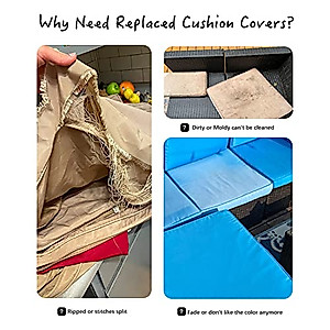 4Pcs Outdoor Patio Seat Cushion Back Pillow Replacement Covers,Fit for Patio Furniture Sectional Sofa Chair Conversation Set,Water-Resistant Fadeless Slipcover,20Lx18Wx4H Inch,Red-Cover Only