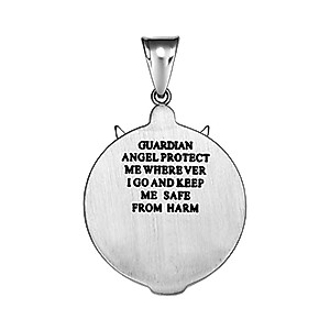 Saint Michael Pendant Holding Holy Cross - Army of God Seal - Archangel Protection Prayer - King of Solomon Star of David Accents - Antique Finish - Guardian Angel Miraculous Medal - White Crystal