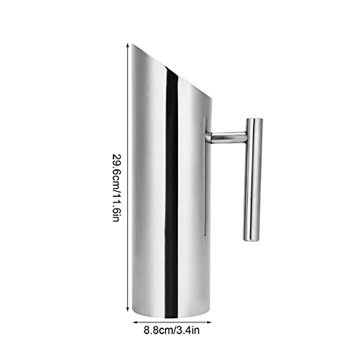 Ikunde Water Kettle Stainless Steel Teapot Coffee Juice Pot Drinkware for Home Bar Restaurant1.5L