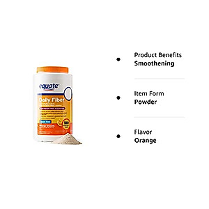 Equate - Fiber Therapy, Smooth Texture, Orange Flavor, Powder, 36.8 oz, Sugar Free 180 Doses