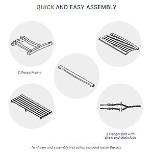 Bonn Mahogany Wood Black Porch Swing