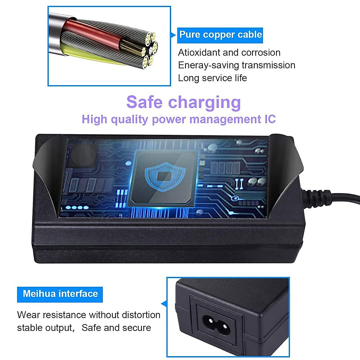 42V 2A Power Adapter for Bird & Lime Charger - Bird, Skip, Lime, Lime-S, Skip, Spin Xiaomi M365 - Charger - Bird Charger, Lime Charger