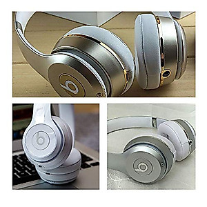 Link Dream Replacement Ear Pads for Beats Solo 2 Solo 3 - Replacement Ear Cushions Memory Foam Earpads Cushion Cover for Solo 2 & Solo 3 Wireless Headphone (White)