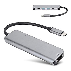 5 in to 1 USB Hub, Portable TypeC Hub to for HDMI+USB+PD Adapter Dock 4K High Definition Adapter Plug and Play