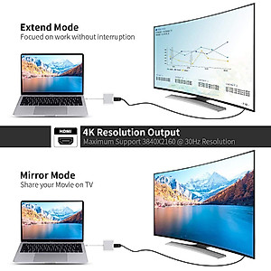 QCEs USB C to HDMI Adapter, USB-C Digital AV Multiport Adapter 4K HDMI Video Output USB 3.0 PD Charging Converter Hub Compatible with Thunderbolt 3/4 iPhone 15 Pro Max, MacBook Pro, iMac