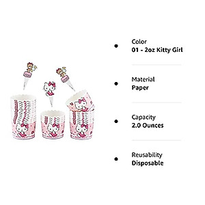 CHEFMADE Hello Kitty Girl Muffin Liners, 25Pcs 2oz Non-Stick Cupcake Paper Baking Cups for Oven Baking 2.4" x 2"